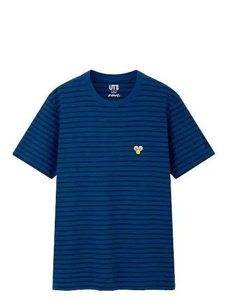 KAWS X Uniqlo Bff Striped Tee Shirt - Blue