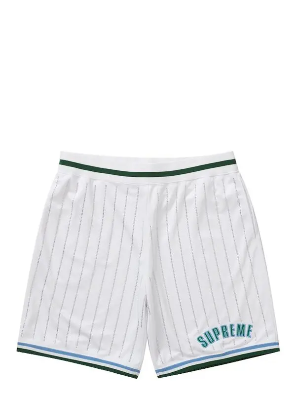 Supreme Rhinestone Stripe Basketball Short - White