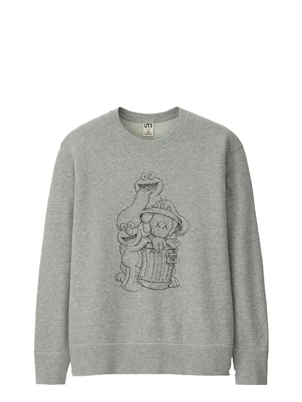 KAWS X Uniqlo X Sesame Street Companion Sweatshirt - Gray