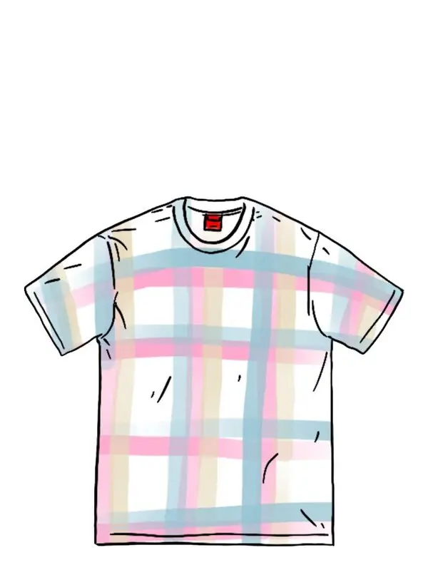Supreme Sprayed Plaid Short Sleeve Top - White