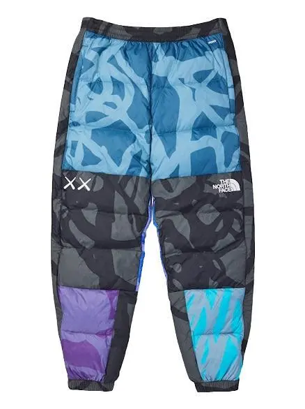 KAWS X The North Face Retro 1996 Nuptse Pants - Monterey Blue Nuptse Print