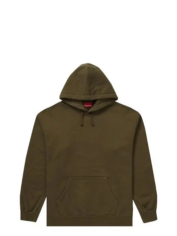 Supreme Rhinestone Script Hooded Sweatshirt - Dark Olive