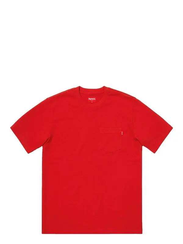 Supreme Short Sleeve Pocket Tee Shirt - Red