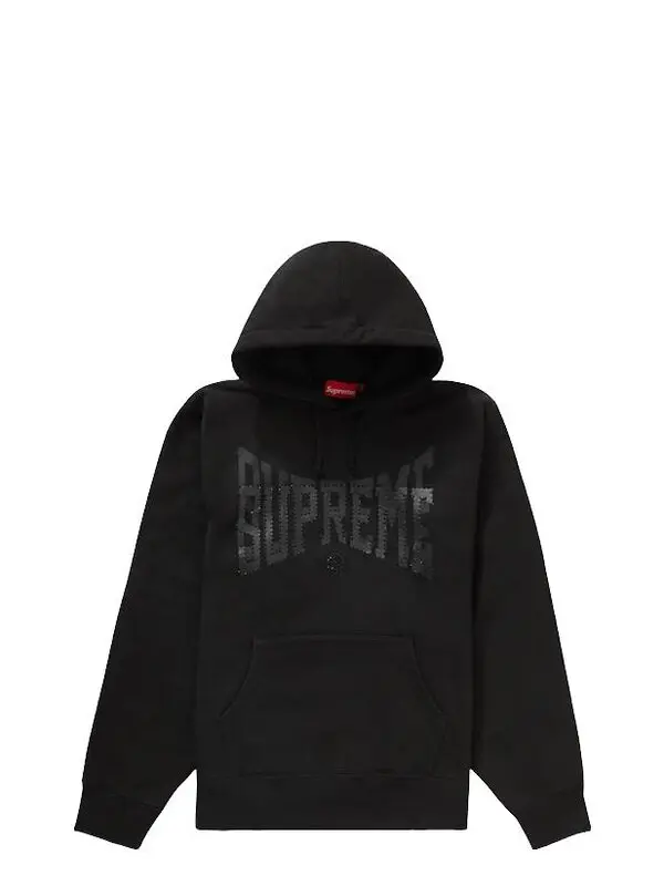 Supreme Rhinestone Shadow Hooded Sweatshirt - Black