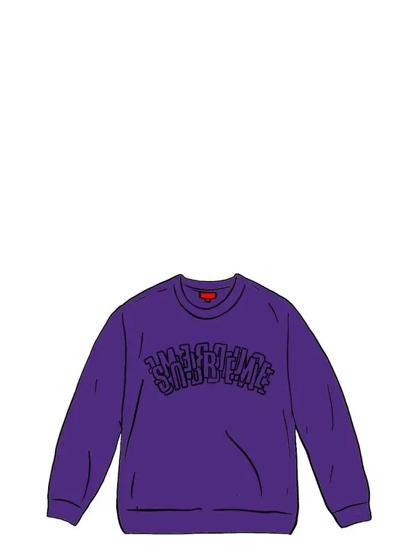 Supreme Stacked Crewneck Sweatshirt - Purple