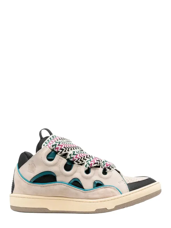 LANVIN Curb Sneakers - Sail/turquoise/purple
