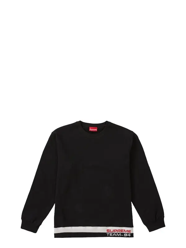Supreme Rib Stripe Crewneck Sweatshirt - Black
