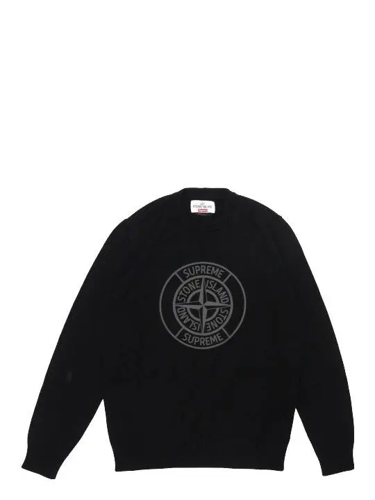Supreme Stone Island Reflective Compass Sweater - Black