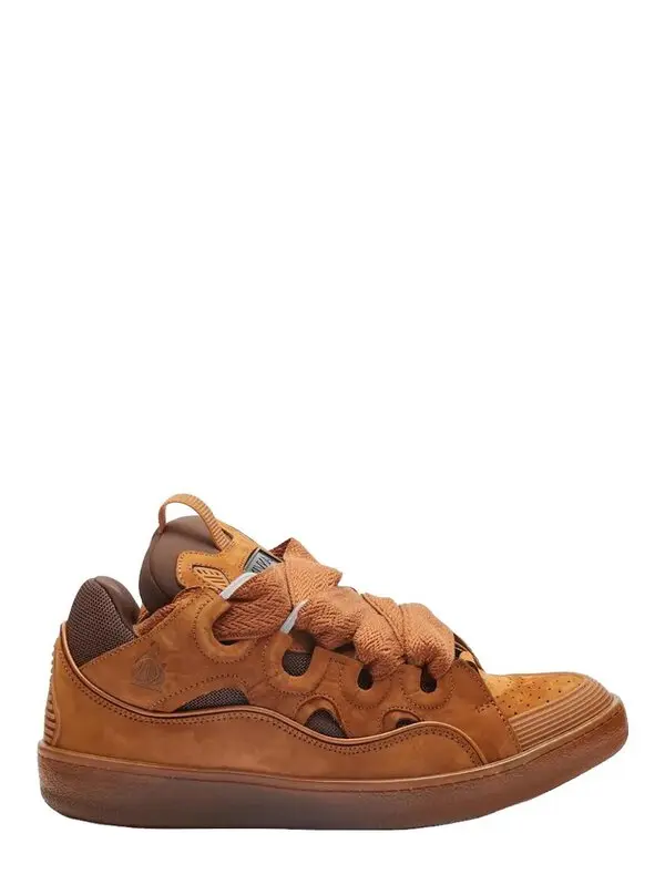 LANVIN Leather Curb Sneakers - Brown