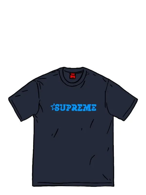 Supreme Star Logo Short Sleeve Top - Navy Blue