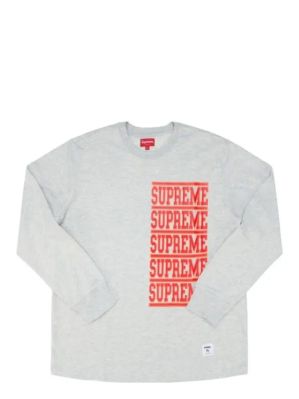 Supreme Stacked Long Sleeve Top - Ash Grey