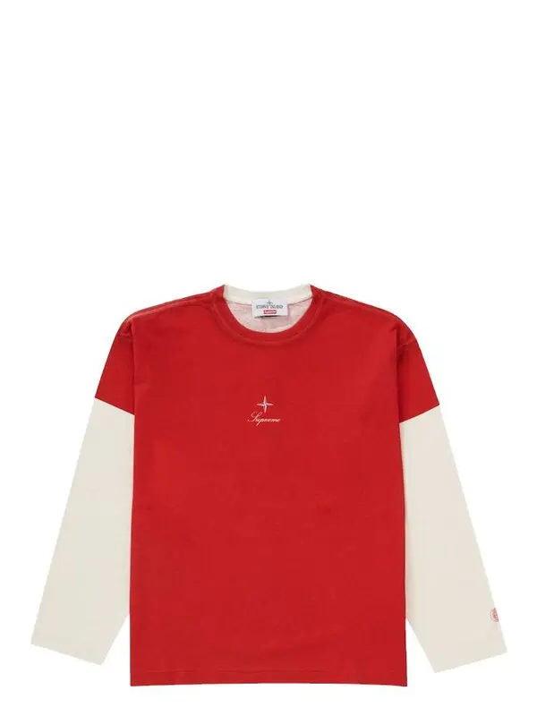 Supreme Stone Island Long Sleeve Top - Red