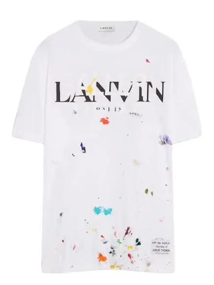 LANVIN X Gallery Dept. Logos Printed T-shirt With Paint Marks - White