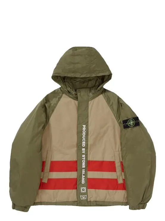 Supreme Stone Island Reversible Down Puffer Jacket - Olive