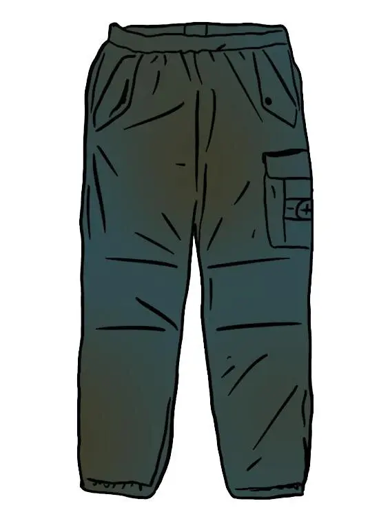 Supreme Stone Island Painted Camo Nylon Cargo Pant - Dark Teal