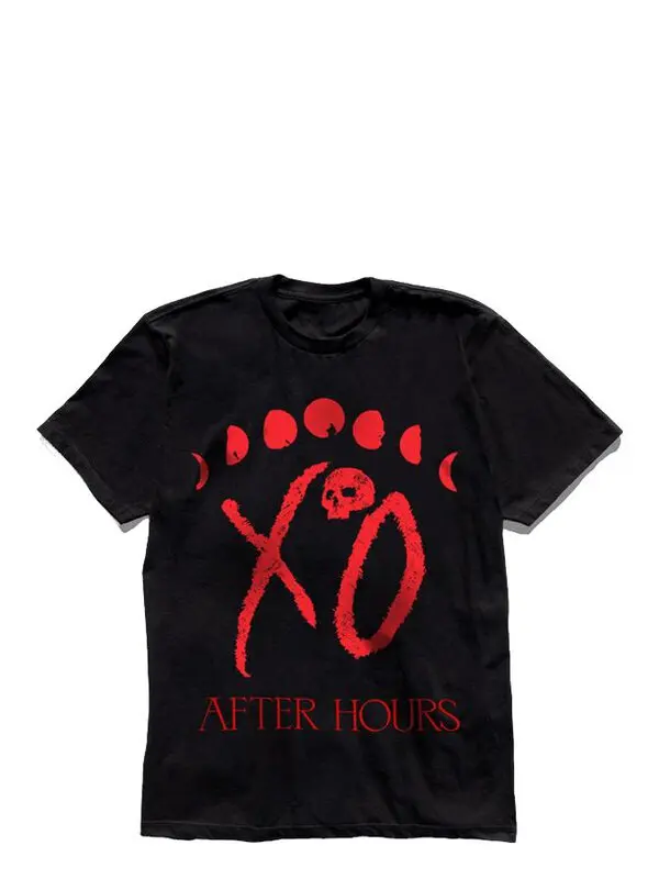 THE WEEKND Xo Logo Moon Phase Tee Shirt - Black