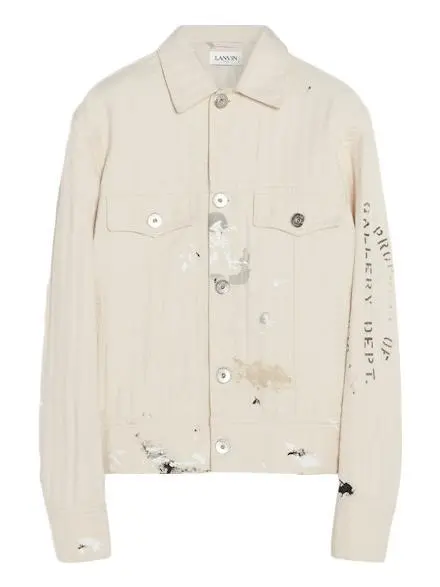 LANVIN X Gallery Dept. Denim Jacket With Paint Marks - White