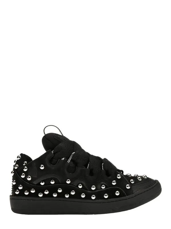 LANVIN Leather Curb Sneakers - Black