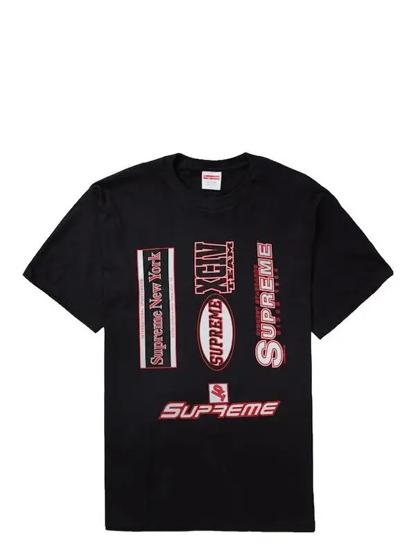 Supreme Logos Tee Shirt - Black