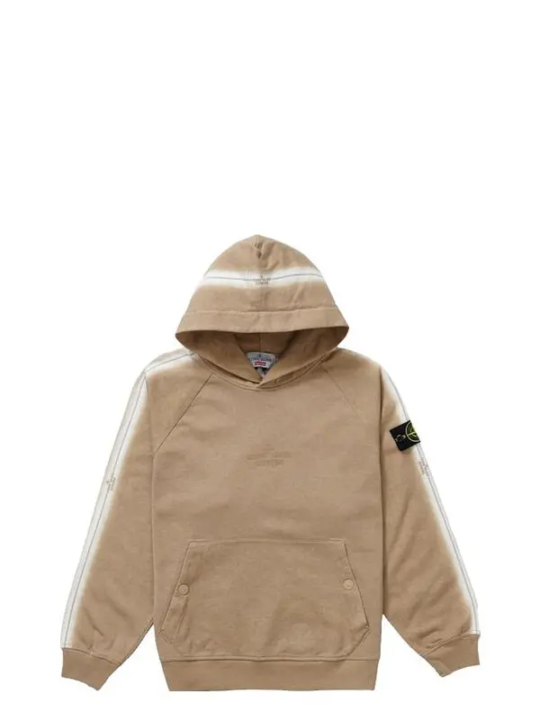 Supreme Stone Island Stripe Hooded Sweatshirt - Tan