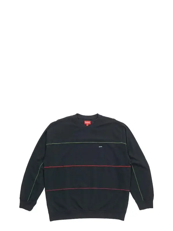 Supreme Piping Pique Crewneck Sweatshirt - Black