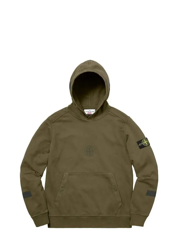 Supreme Stone Island Hooded Sweatshirt - Olive
