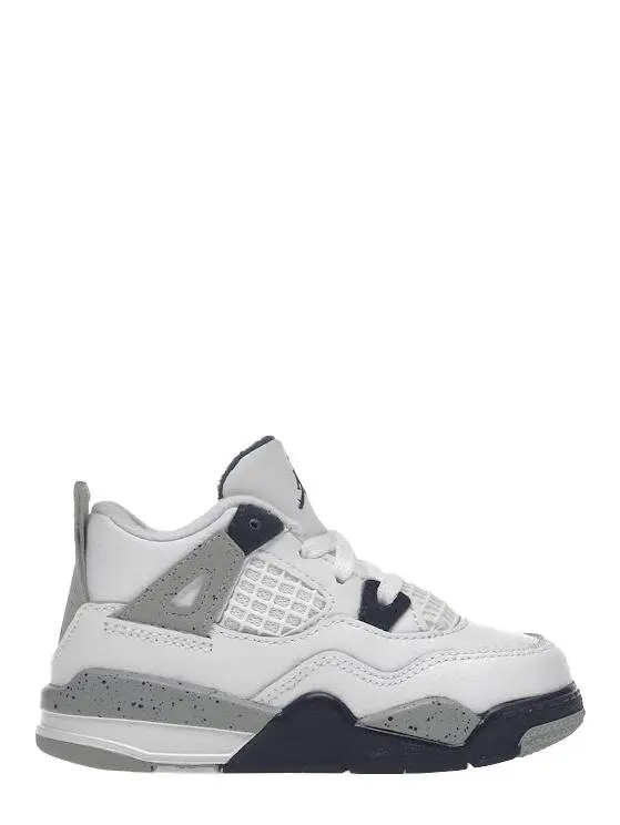 JORDAN 4 Retro Toddler Sneakers - White/midnight Navy Blue/light Smoke Grey