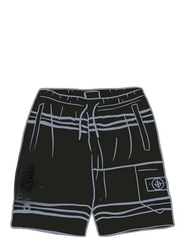 Supreme Stone Island Warp Stripe Sweatshorts - Black