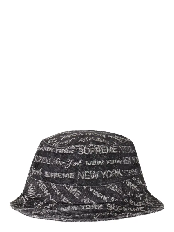 Supreme Type Jacquard Denim Crusher Hat - Black