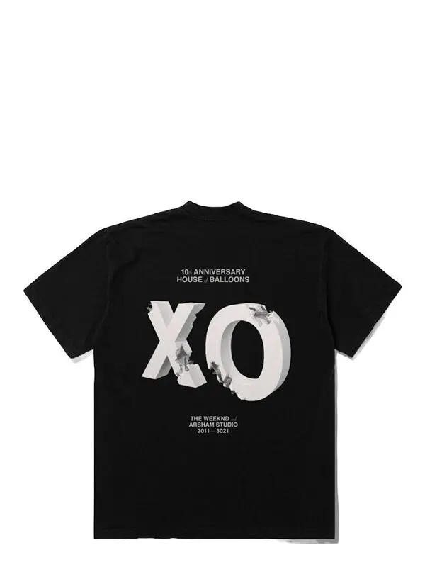 THE WEEKND X Daniel Arsham House Of Balloons Eroded Xo Tee Shirt - Black
