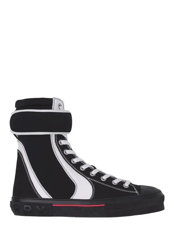 Burberry Hightop Lace-up Sneakers - Black/red/white