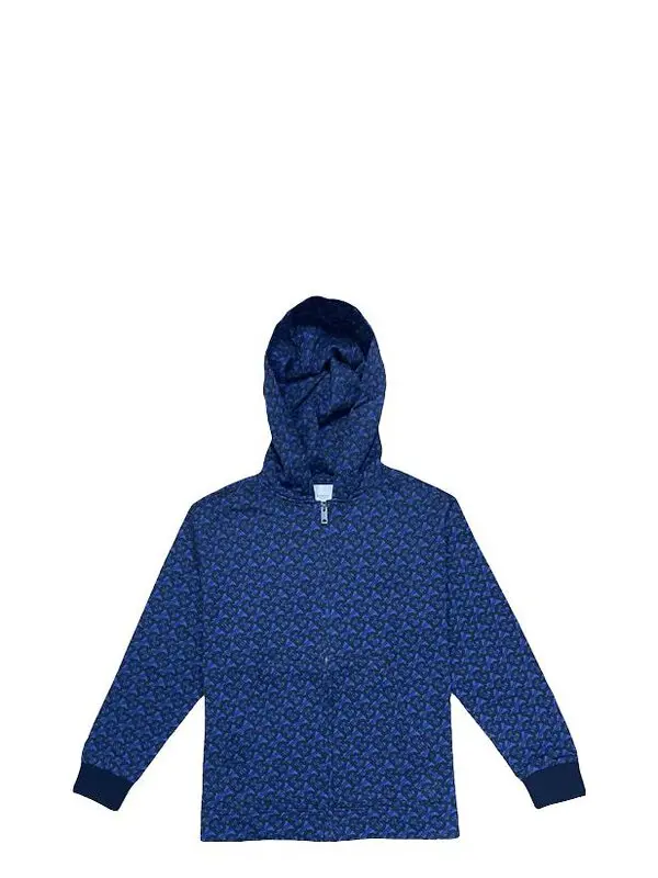 Burberry Tb Monogram Zip-up Hoodie - Deep Royal Blue