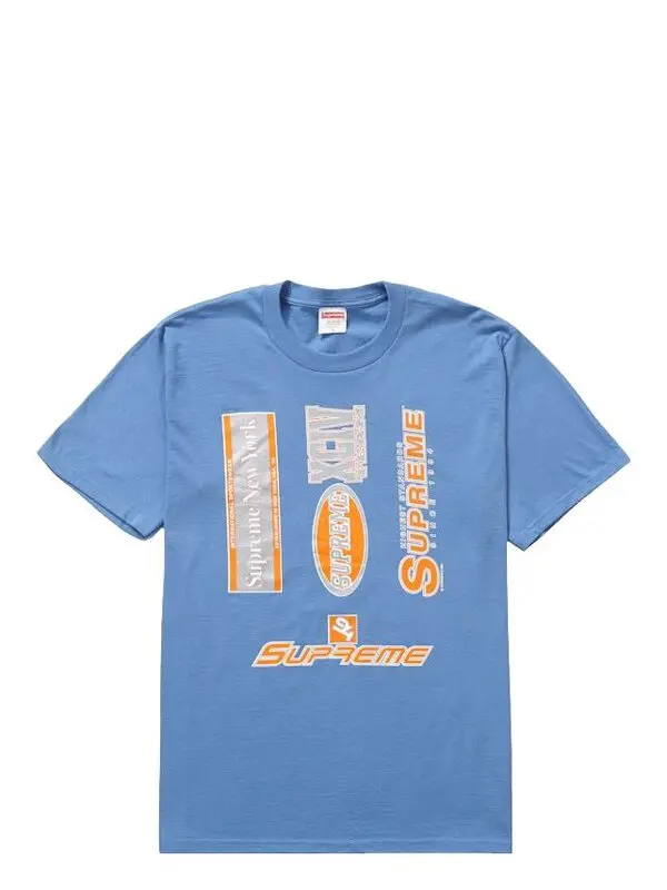 Supreme Logos Tee Shirt - Dusty Light Royal