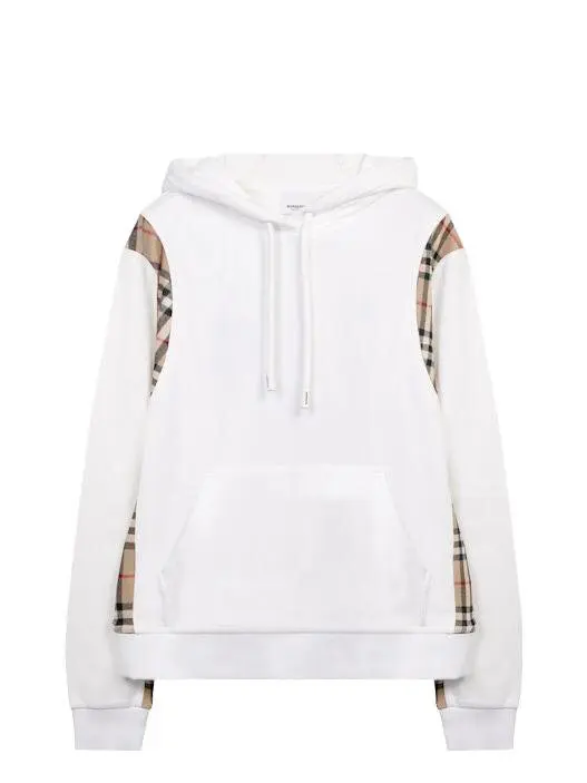Burberry Vintage Check Panel Oversized Hoodie - White