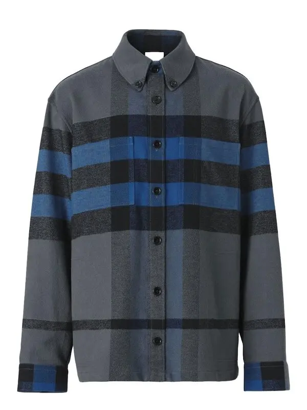 Burberry Vintage Check Flannel Buttondown Shirt - Grey/blue