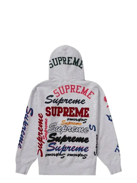 Supreme Logo Hooded Sweatshirt - Ash Grey