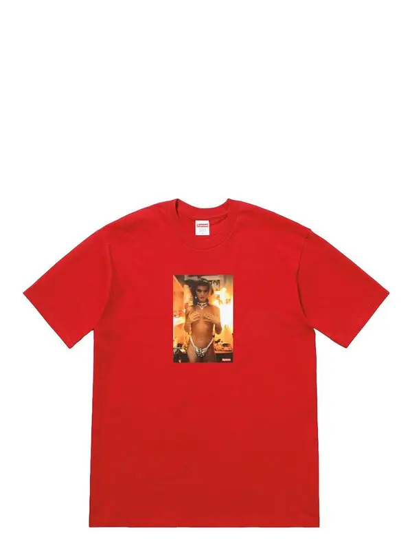 Supreme Nan Goldin Kim In Rhinestone Tee Shirt - Red