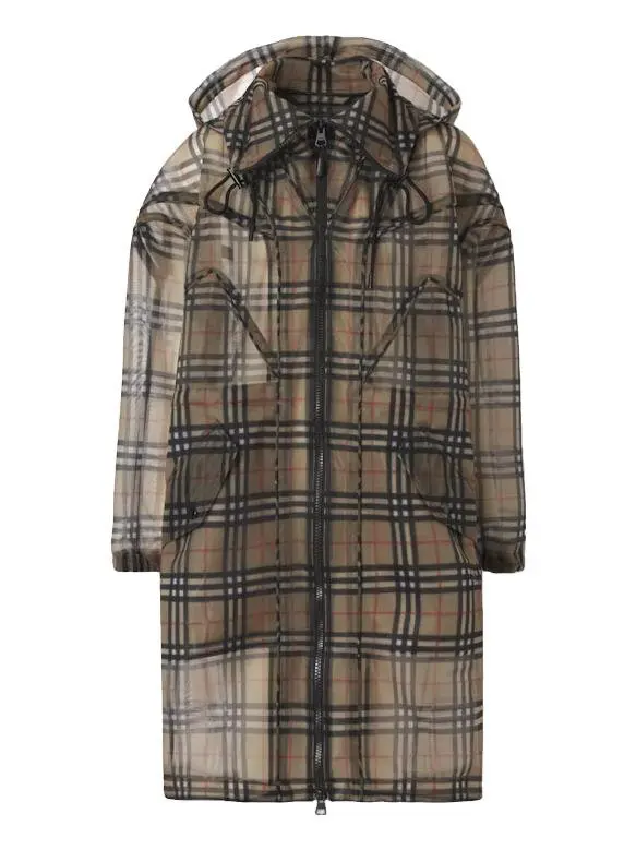 Burberry Check Mesh Parka - Archive Beige