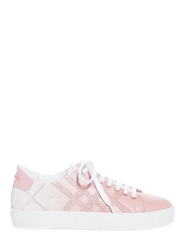 Burberry Westford Perforated Check Low-top Sneakers - Pink/white