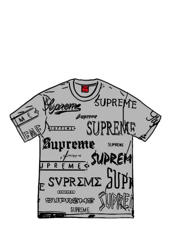 Supreme Logo Tee Shirt - Heather Grey