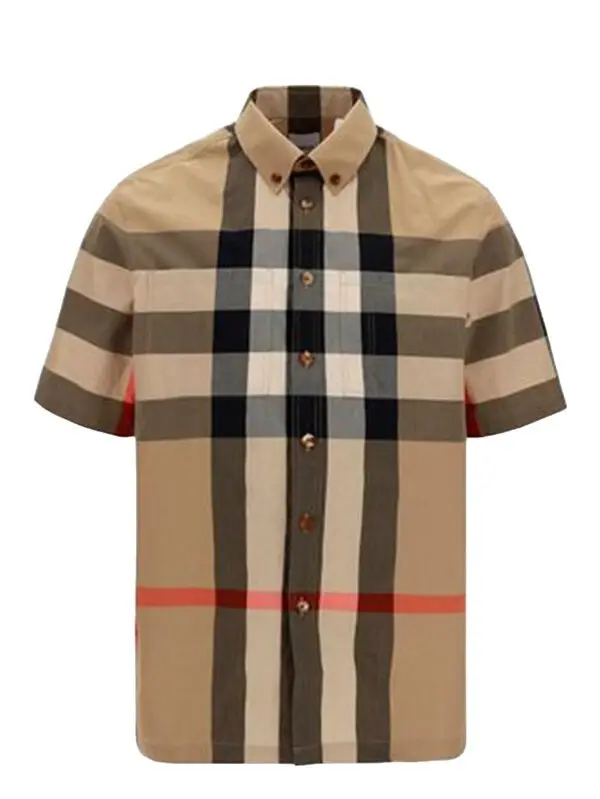 Burberry Thames Large Check Short Sleeve Shirt - Archive Beige