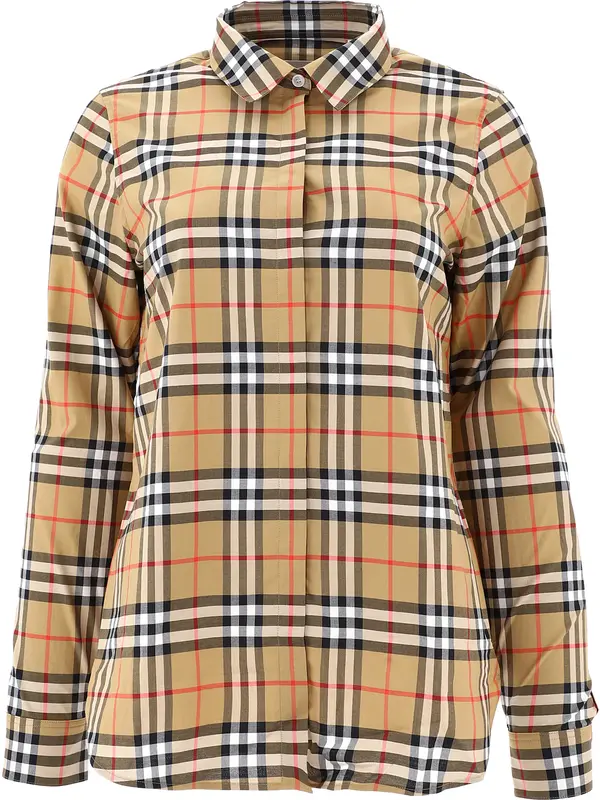 Burberry Vintage Check Cotton Oversized Shirt - Antique Yellow