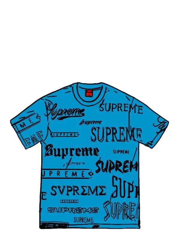 Supreme Logo Tee Shirt - Bright Blue