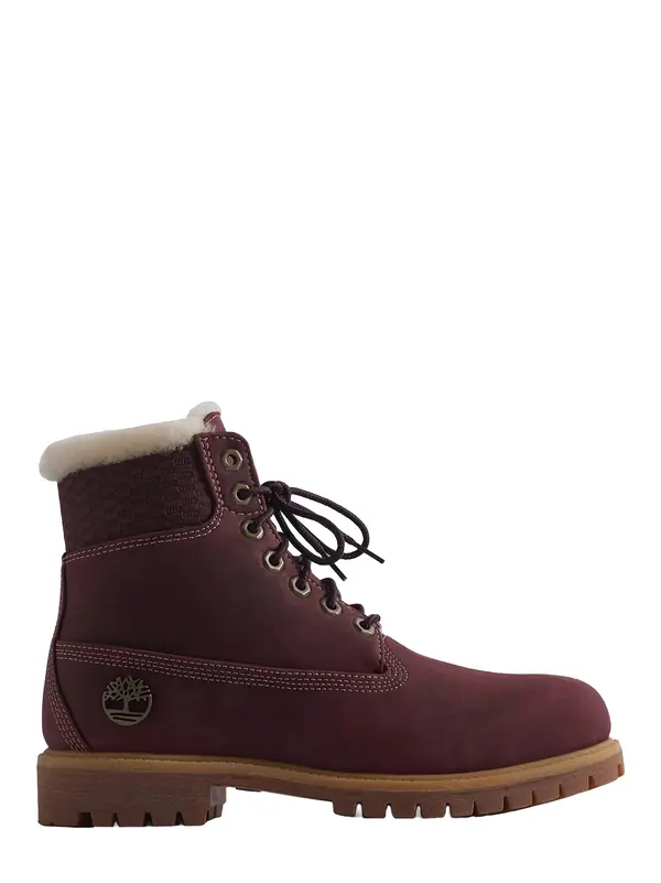 Timberland 6" Premium Shearling Boots - Burgundy