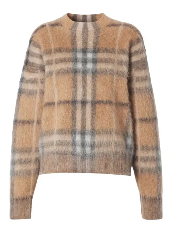 Burberry Check Jacquard Woven Sweater - Beige