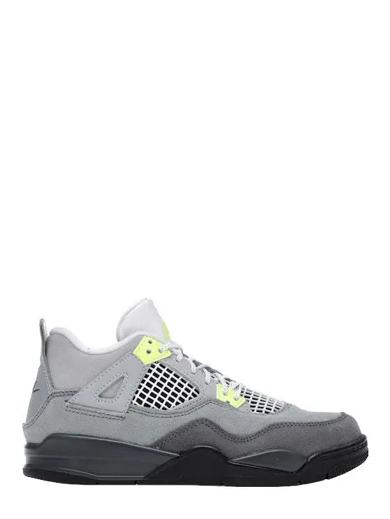 JORDAN 4 Retro Se 95 Neon Sneakers - Cool Grey/volt/wolf Grey