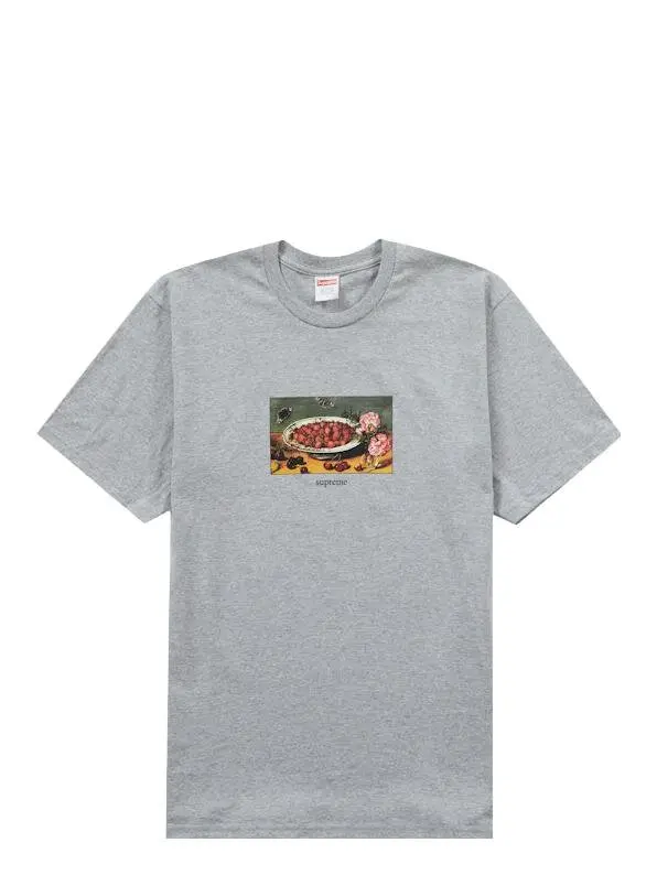 Supreme Strawberries Tee Shirt - Heather Grey