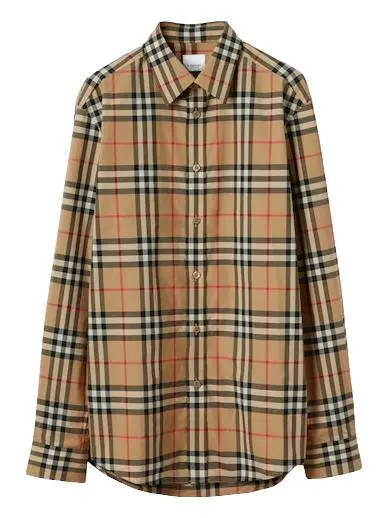 Burberry Vintage Check Cotton Poplin Shirt - Beige