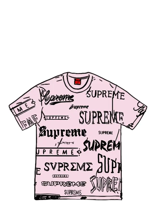 Supreme Logo Tee Shirt - Light Pink