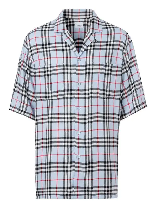 Burberry Vintage Check Short Sleeve Shirt - Pale Blue